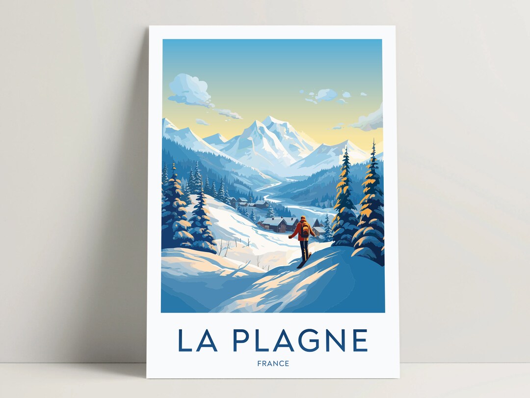 La Plagne Poster, La Plagne Digital Print Download, La Plagne Art ...