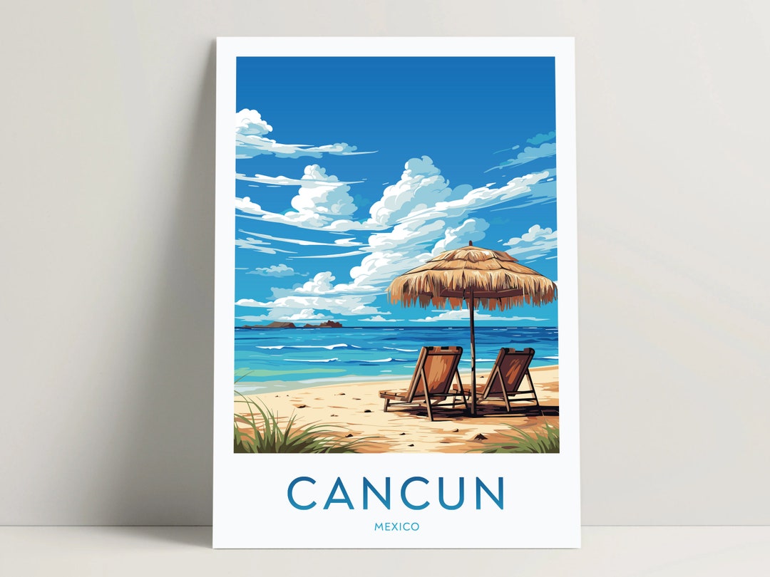 Cancun Beach Print, Mexico Travel Poster (digital Download) - Etsy