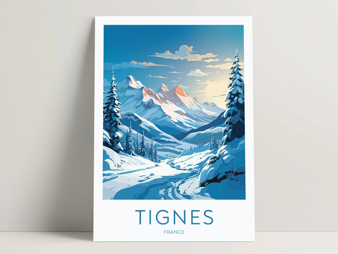 Tignes Poster, Tignes Digital Print Download, Tignes Art Bedroom Decor ...