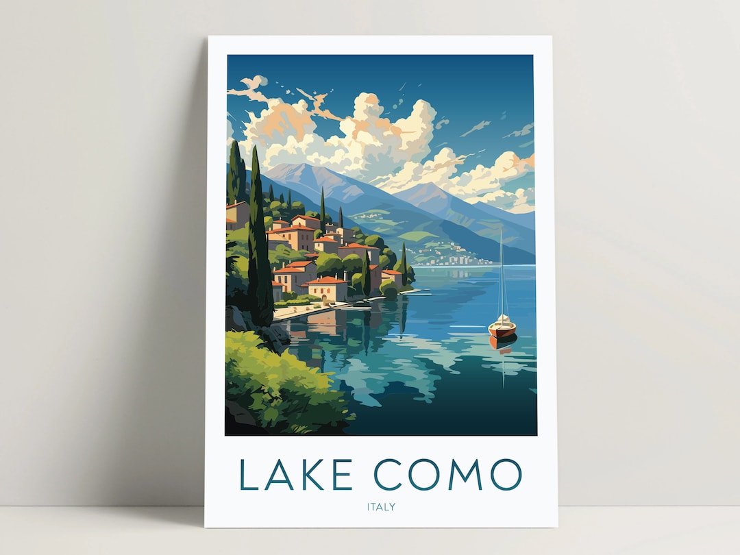 Lake Como Travel Print, Lake Como Wall Art, Lake Como Art Office Decor ...
