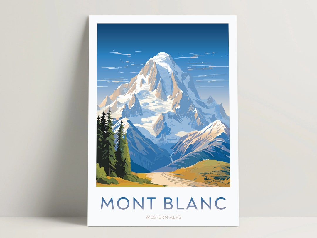 Mont Blanc Poster, Mont Blanc Digital Print Download, Mont Blanc Art ...