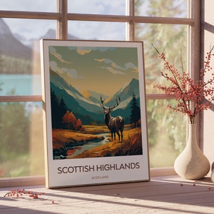 Scottish Highlands Travel Poster, Scotland Wall Art (digital Print) - Etsy