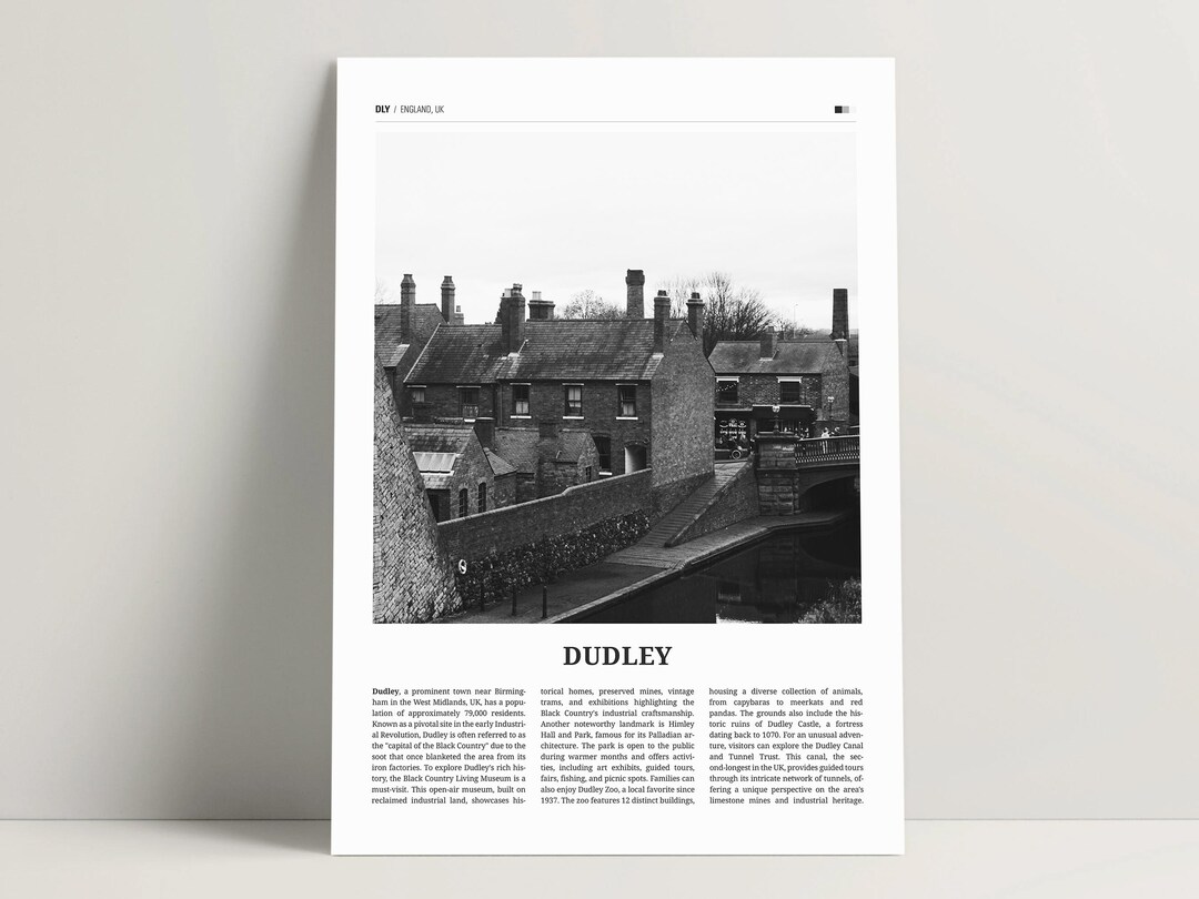 Dudley Print Black & White, Dudley Wall Art, Dudley Poster, Black ...