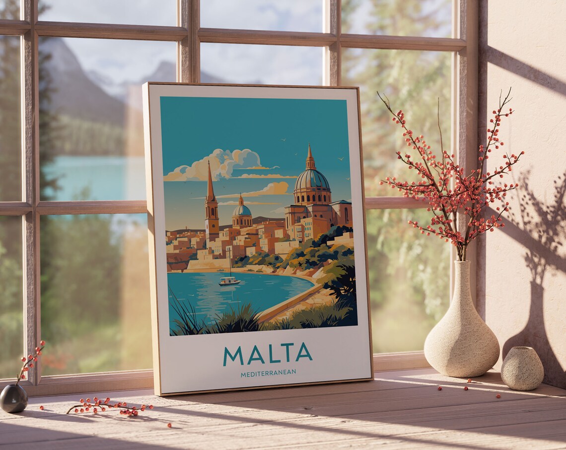 Malta Poster, Malta Digital Print Download, Malta Travel Poster Malta ...