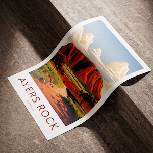 Ayers Rock Art Print, Australia Travel Poster (digital Download) - Etsy