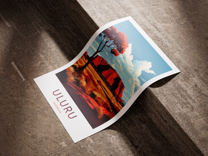 Uluru Poster, Uluru Digital Print Download, Uluru Travel Poster, Uluru ...