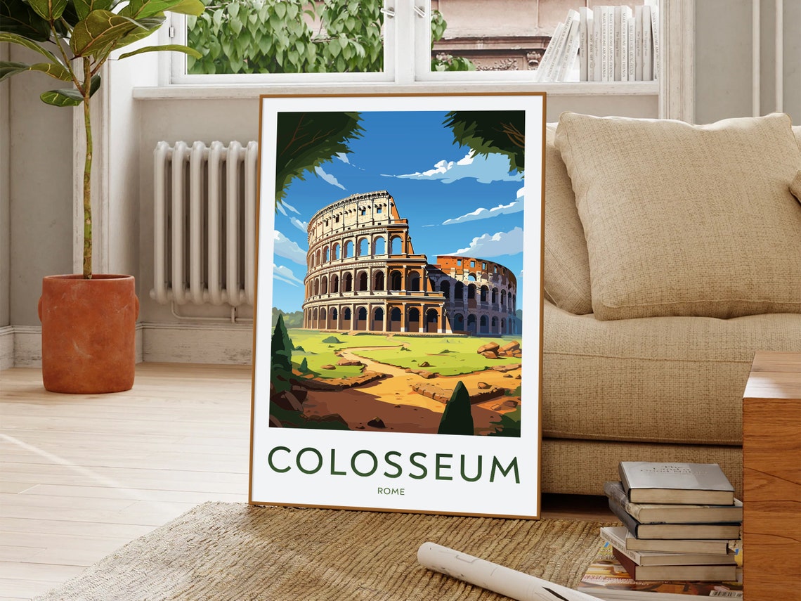 Colosseum Rome Travel Poster, Italy Wall Art (digital Print) - Etsy