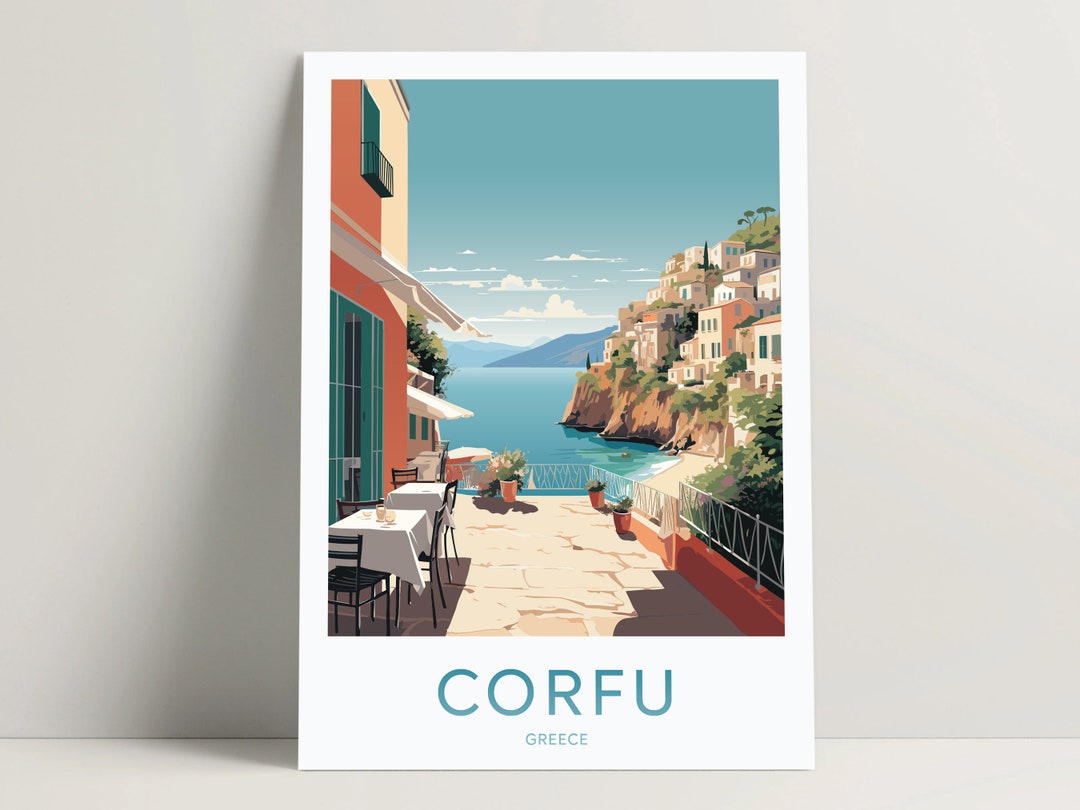 Corfu Poster, Corfu Digital Print Download, Corfu Travel Poster, Corfu Art Bedroom Decor, Corfu ...