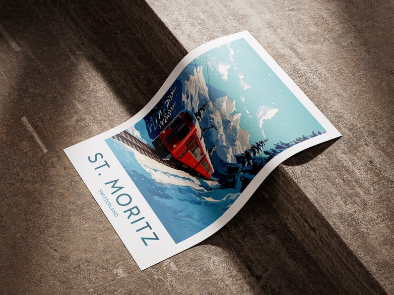 St Moritz Switzerland Poster, Vintage Travel Print (digital Download ...
