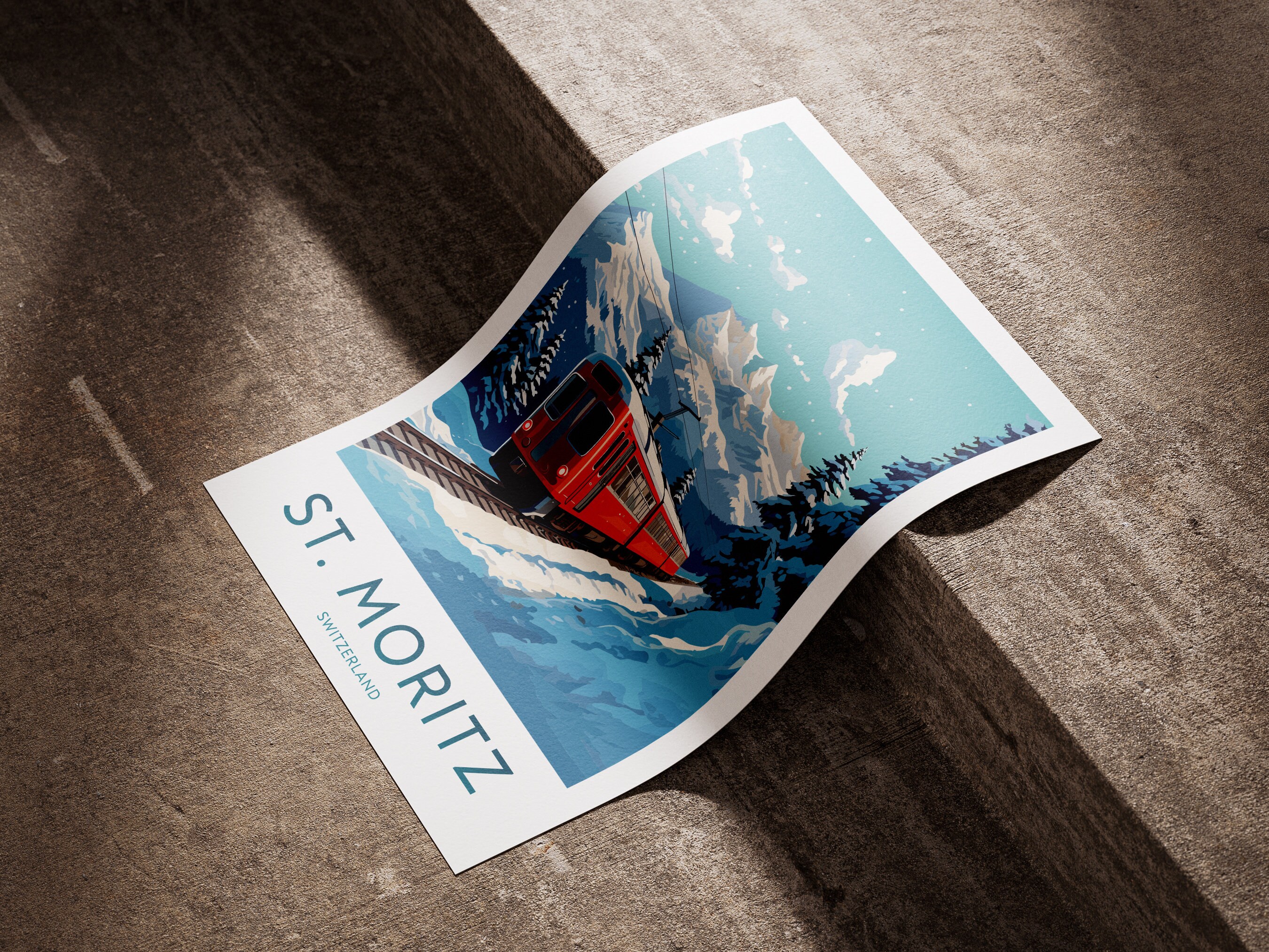 St Moritz Poster, St Moritz Digital Print Download, St Moritz Art ...