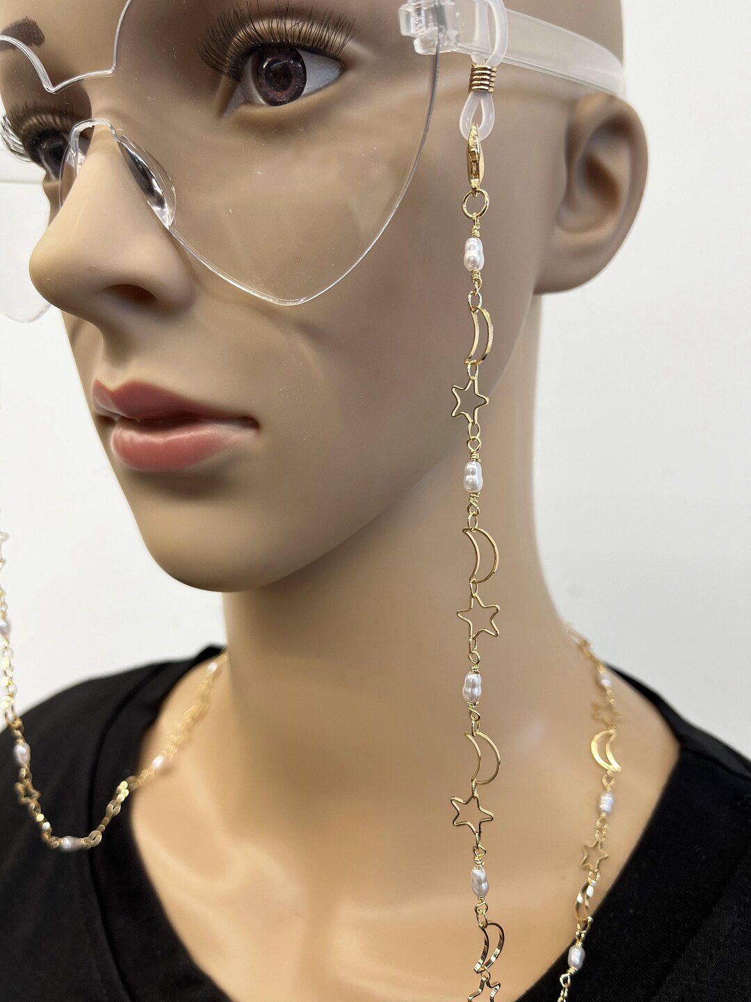 Handmade Decorations Stars Moon Pearl Mask Chain - Etsy