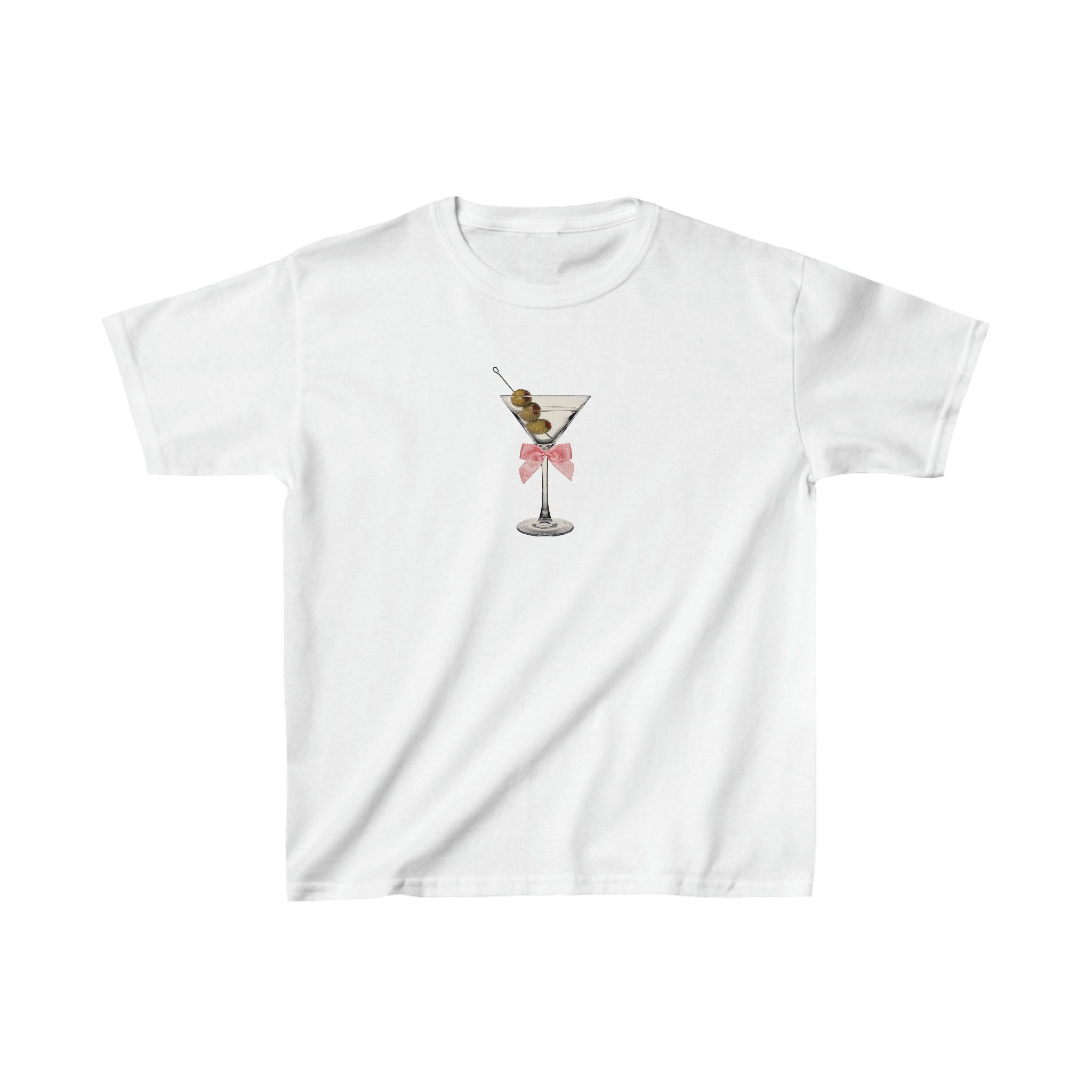 Martini Vintage Baby Tee Cocktails T-shirt Pink Ribbon Bow Coquette ...
