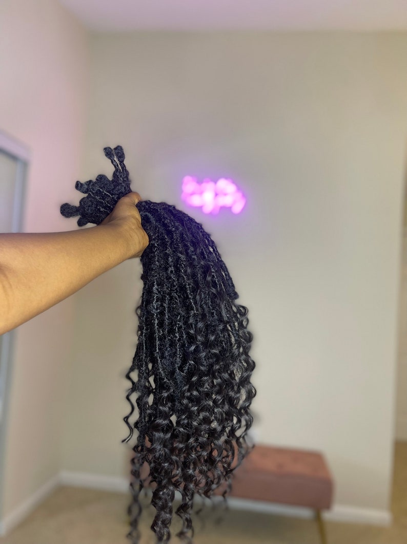 Handmade Boho Crochet Faux Locs: Human Hair Water Wave Ends (50 Strands ...