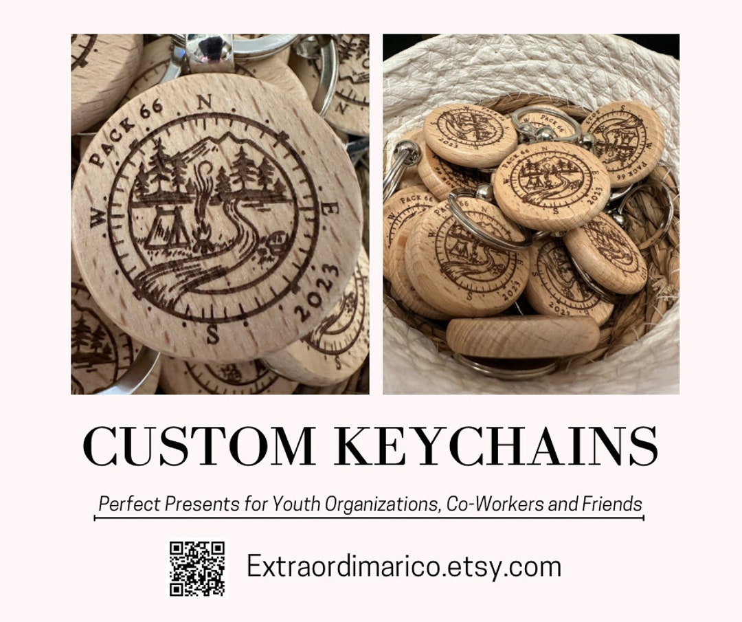 Wooden Keychains for Employee Appreciation. Corporate Gifts. Laser ...