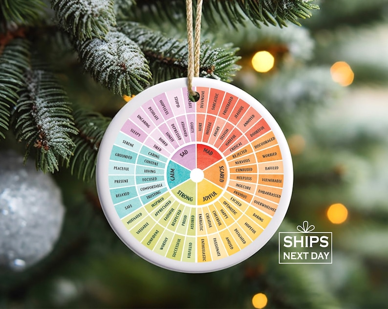 Feelings Wheel Ornament, Therapy Ornament, Emotions Wheel Ornament ...