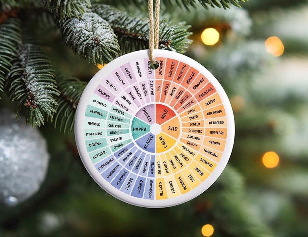 Feelings Wheel Ornament, Therapy Ornament, Emotions Wheel Ornament ...
