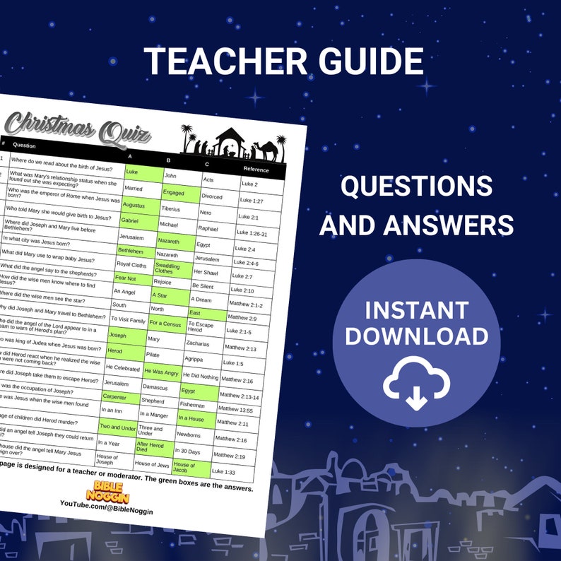 Christmas Bible Trivia - Bible Quiz - Christmas Game - Crowd Game ...