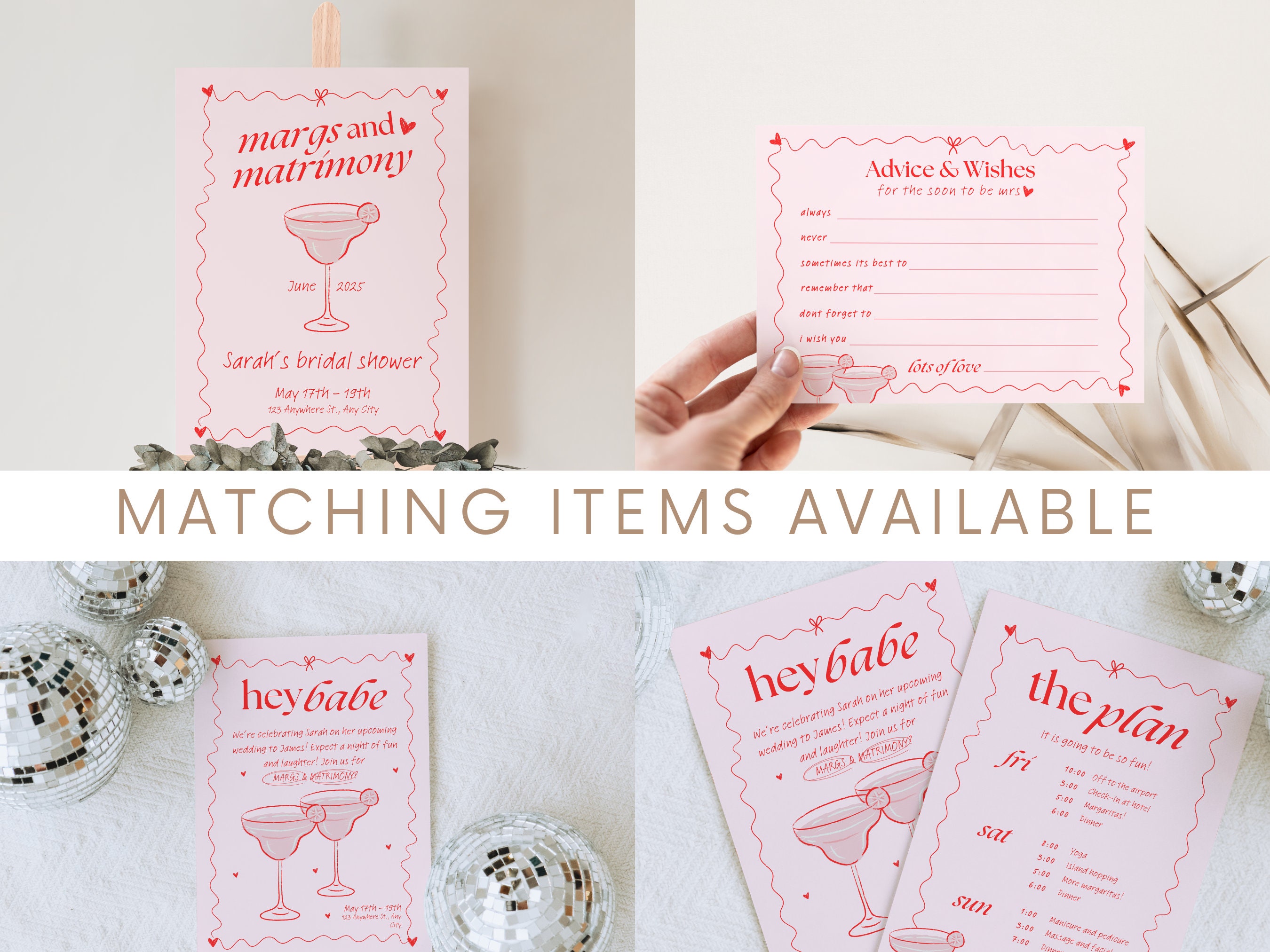 Advice for the Bride Cards // Margs and Matrimony, Bridal Shower, Hen ...