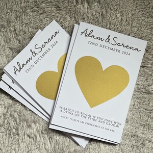 Wedding Scratch Card, Custom Scratch Card, Wedding Favours, Drink Token ...