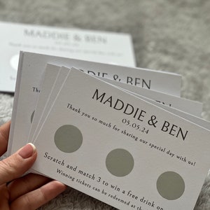 Wedding Scratch Card, Custom Scratch Card, Wedding Favours, Drink Token ...