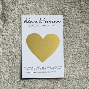 Wedding Scratch Card, Custom Scratch Card, Wedding Favours, Drink Token ...