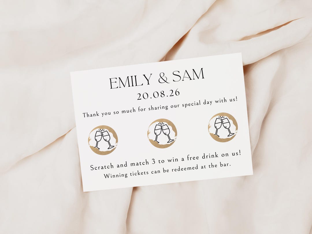 Wedding Favours for Guests, Wedding Scratch Card, Custom Scratch Card ...