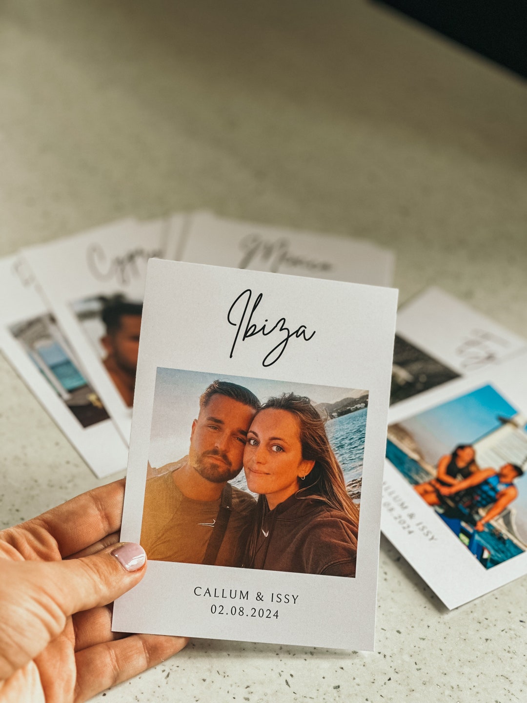 Polaroid-style Photo Table Numbers & Name Cards for Wedding Seating ...