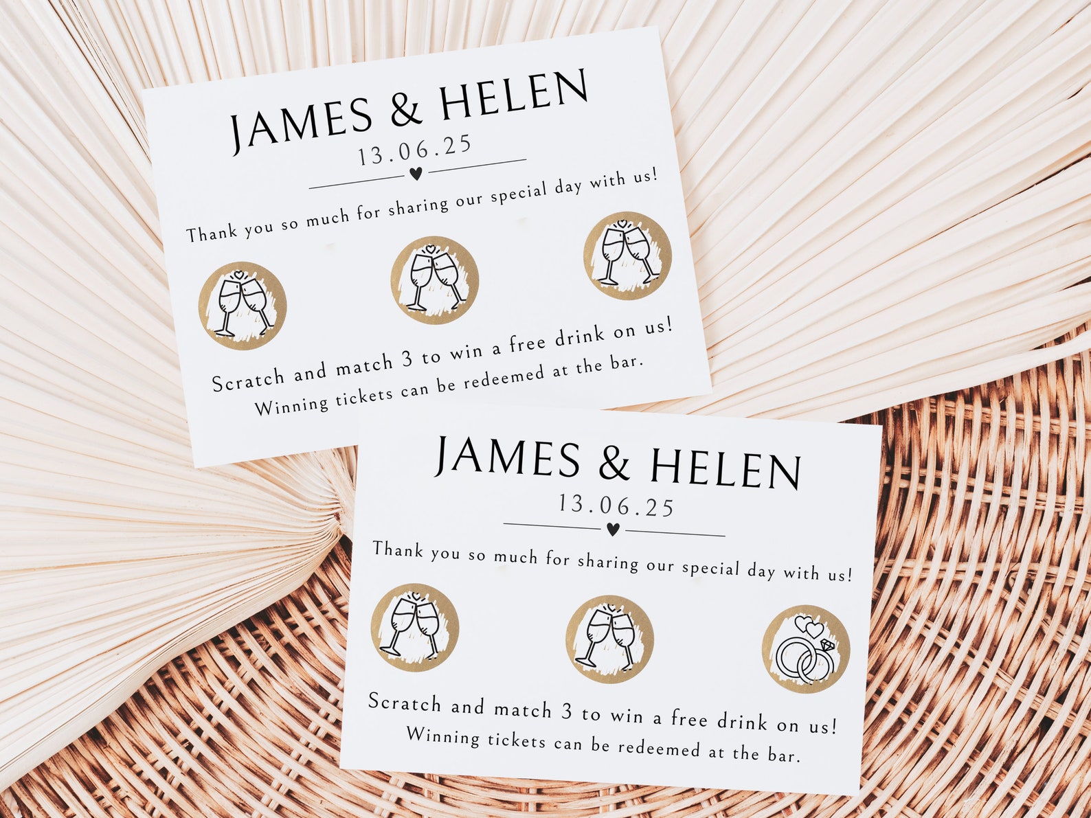 Personal Wedding Favours // Scratch Card, Wedding Favours, Drink Token ...
