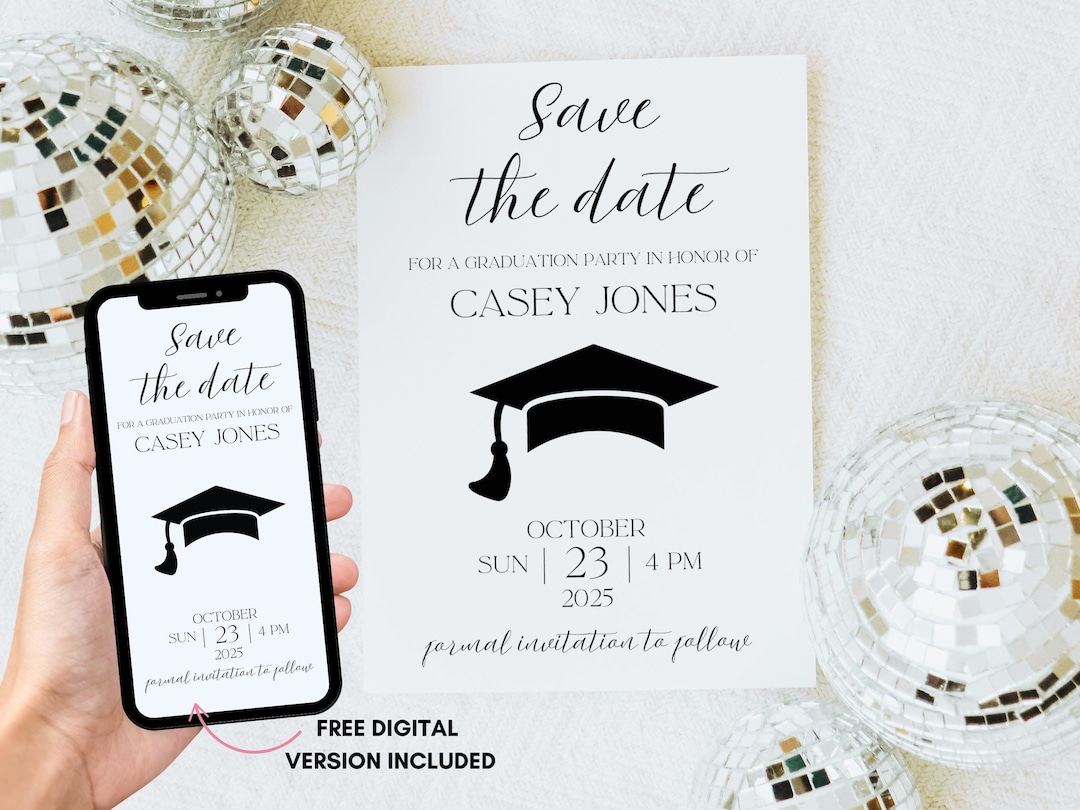 Graduation Save the Date // Graduation Party, Graduation Invitation ...