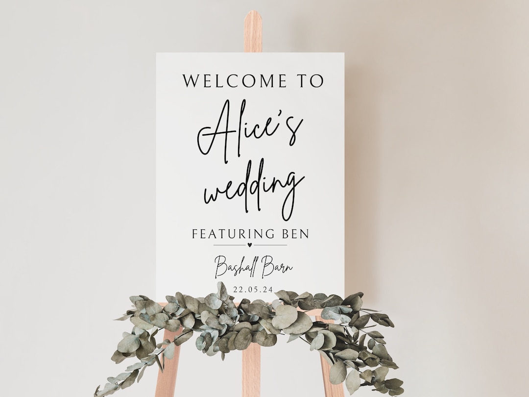 Wedding Welcome Sign, Wedding Featuring, Featuring the Groom, Wedding ...