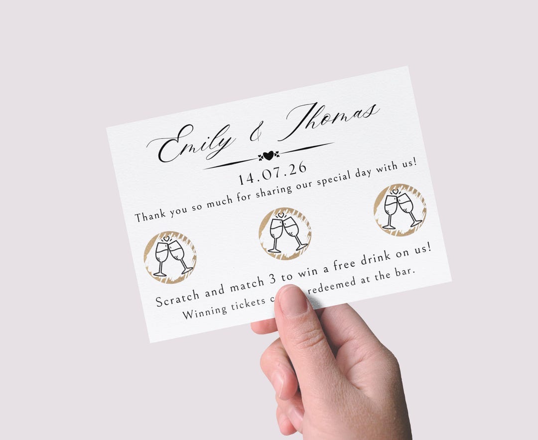 Wedding Favours for Guests, Wedding Scratch Card, Custom Scratch Card ...