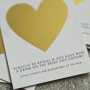 Wedding Scratch Card, Custom Scratch Card, Wedding Favours, Drink Token ...