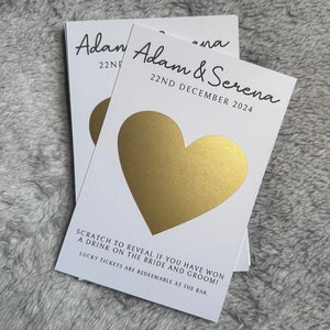 Wedding Scratch Card, Custom Scratch Card, Wedding Favours, Drink Token ...