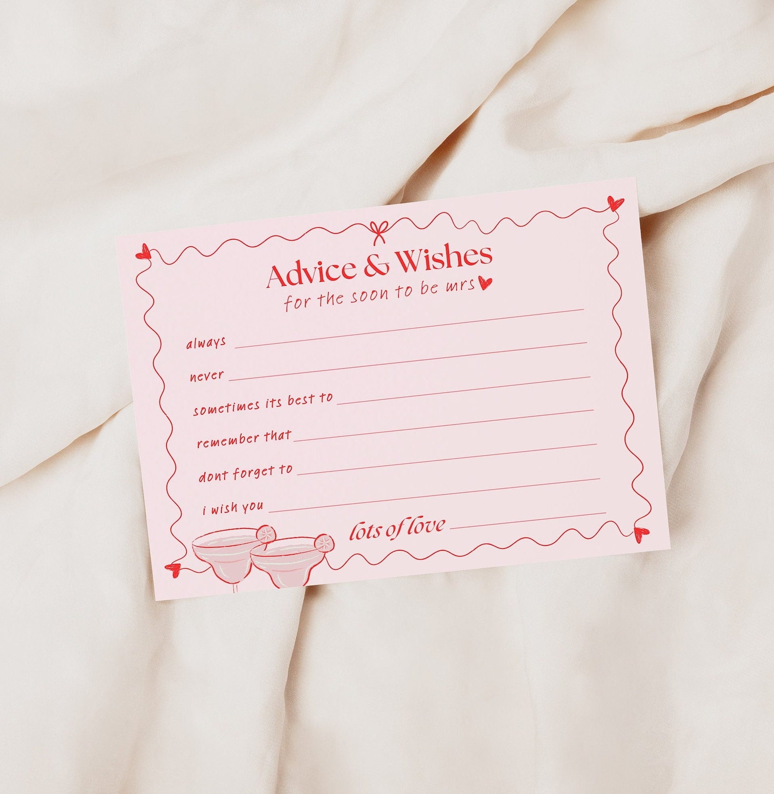 Advice for the Bride Cards // Margs and Matrimony, Bridal Shower, Hen ...