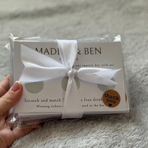Wedding Scratch Card, Custom Scratch Card, Wedding Favours, Drink Token ...