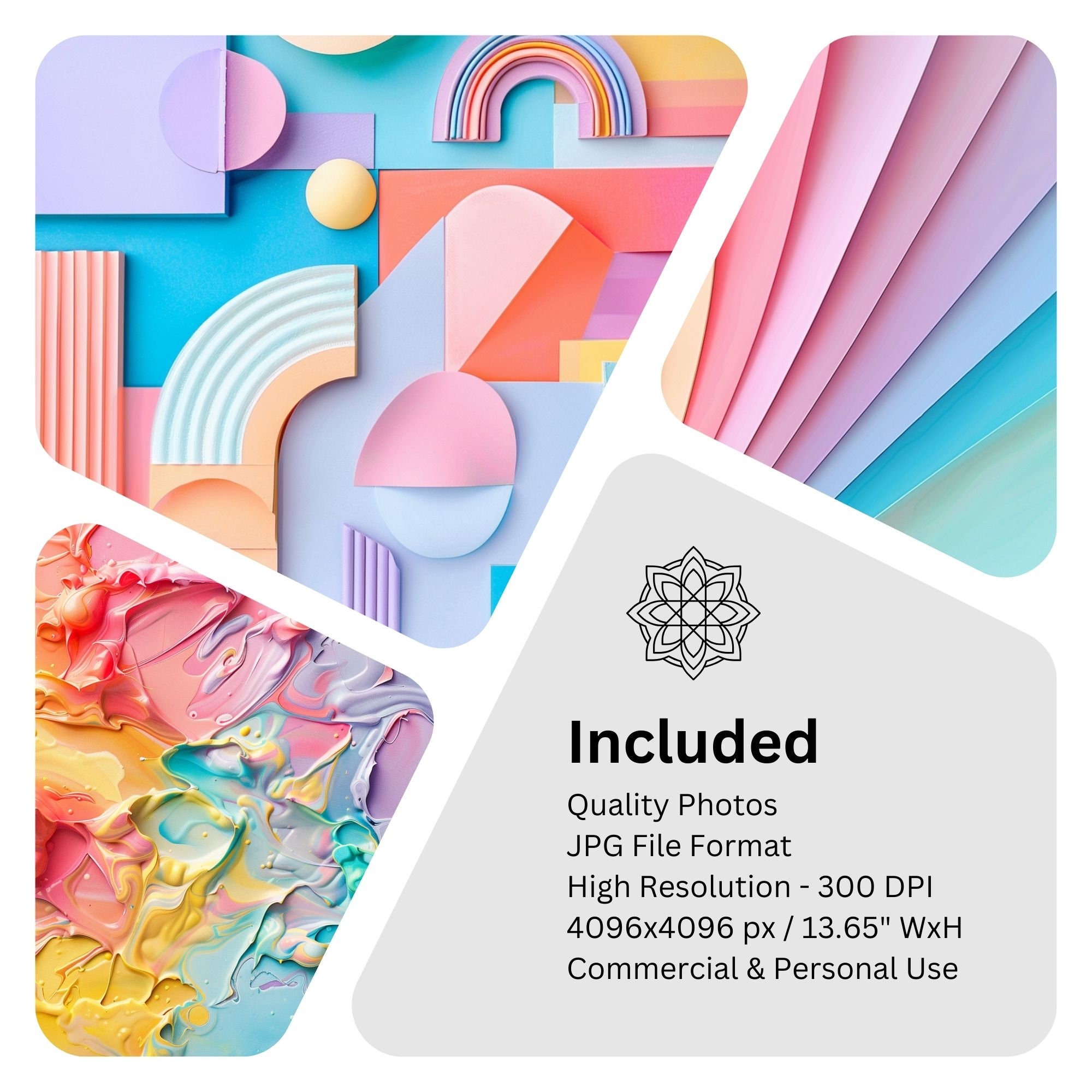 Rainbow Wallpaper, Digital Paper, Colorful, Flatlay Images, Stock ...