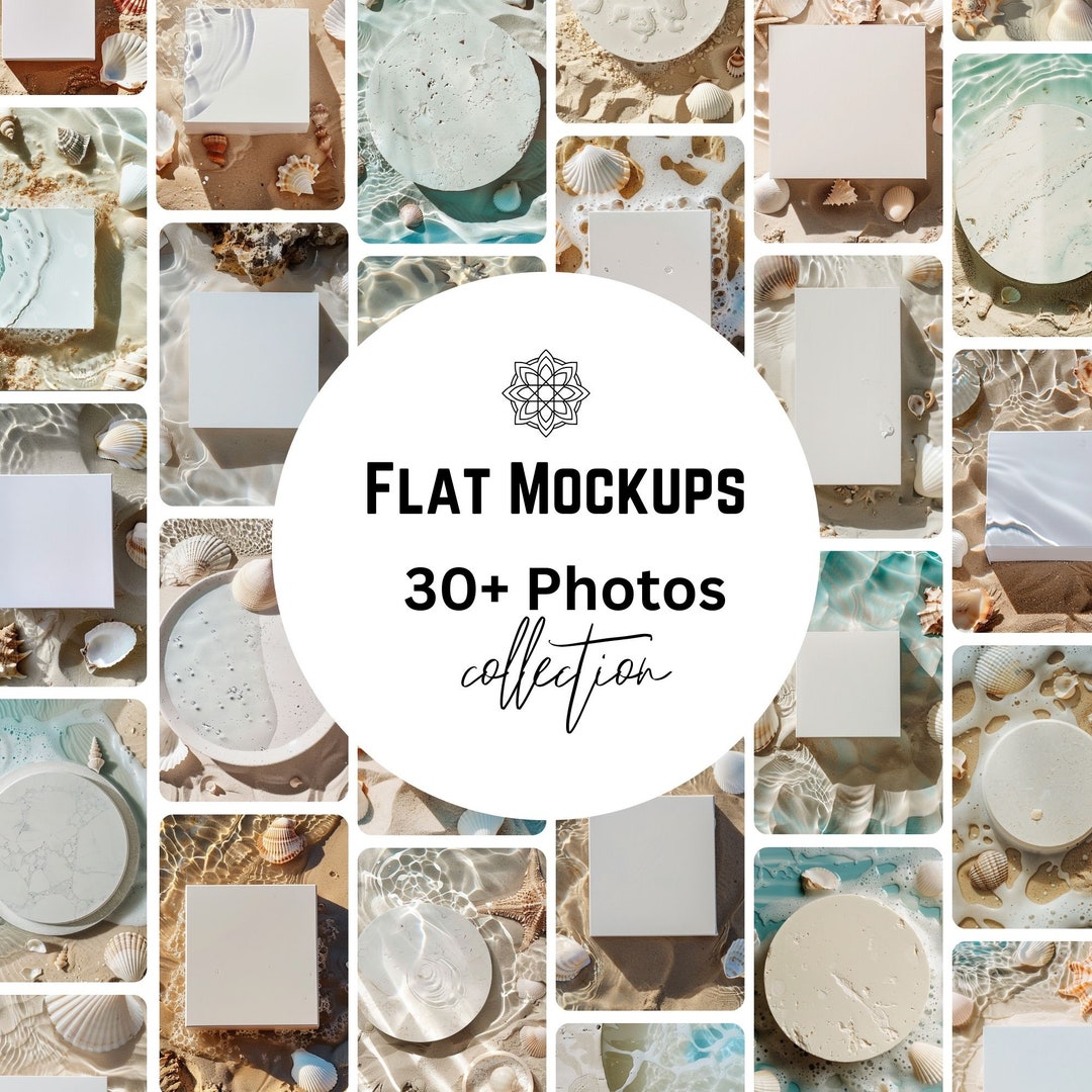 Seashell Mockup, Slabs, Beach, Product Mockup, Flatlay Images, Stock ...