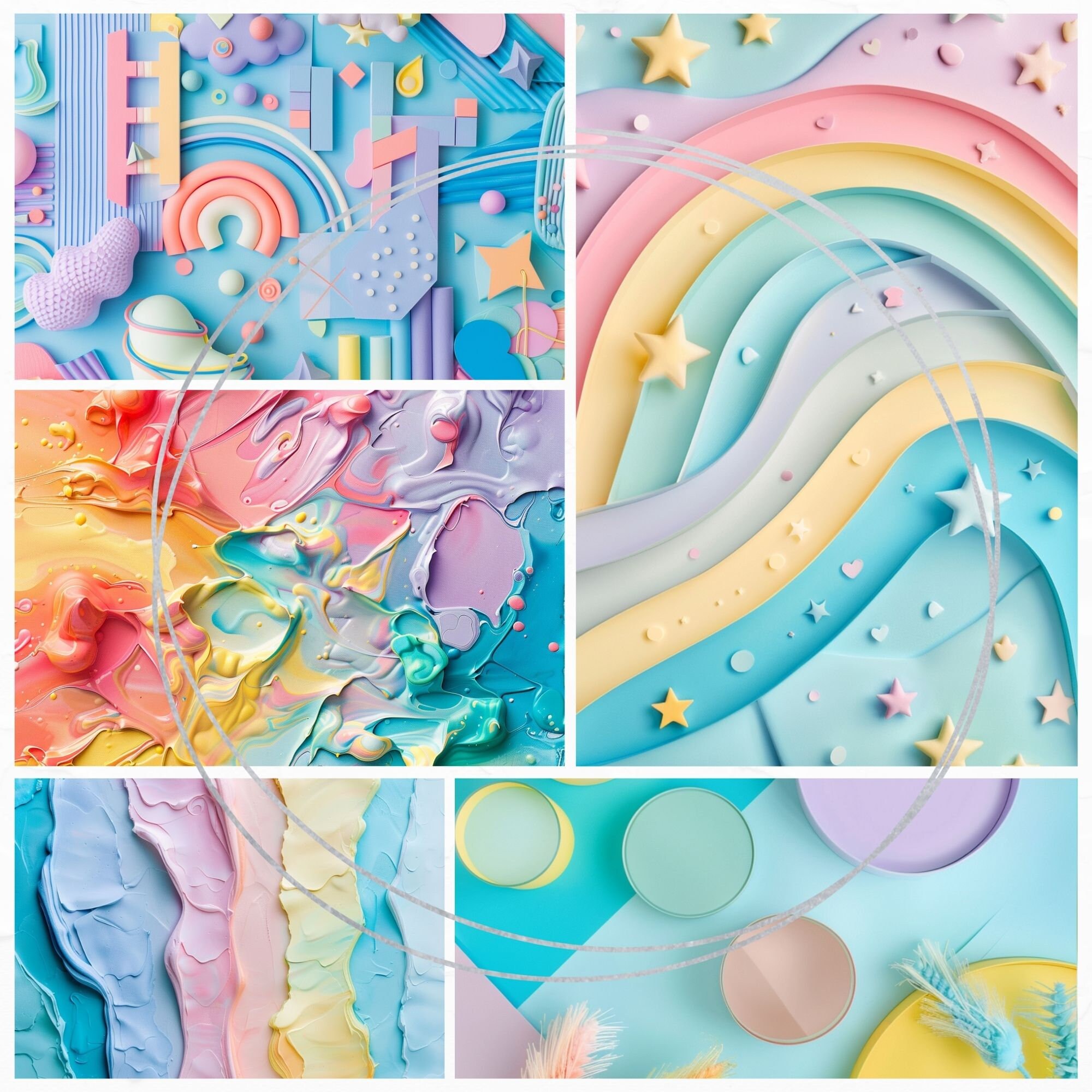 Rainbow Wallpaper, Digital Paper, Colorful, Flatlay Images, Stock ...