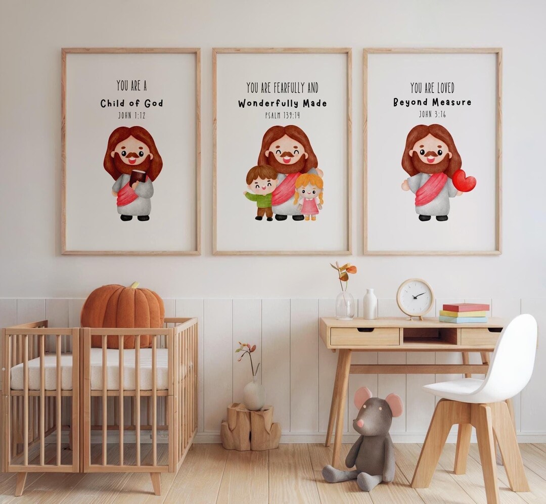 Bible Verse Nursery Wall Art, Christian Nursery Decor, Nursery ...