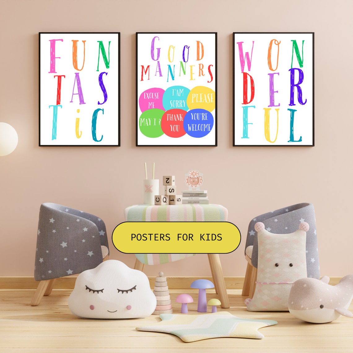 6 Sets Education Good Manners Kids Educational Poster Kids Colorful ...