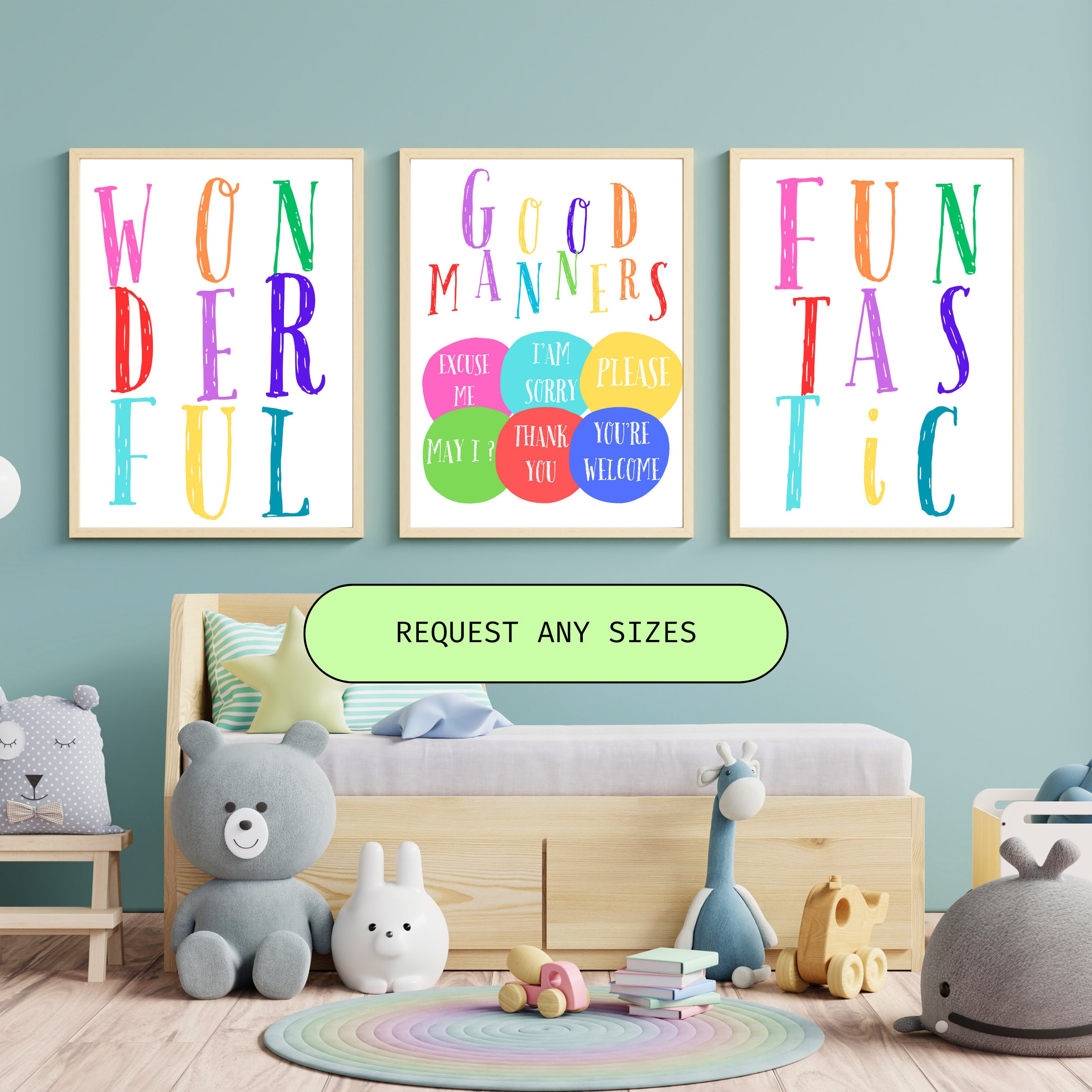 6 Sets Education Good Manners Kids Educational Poster Kids Colorful ...