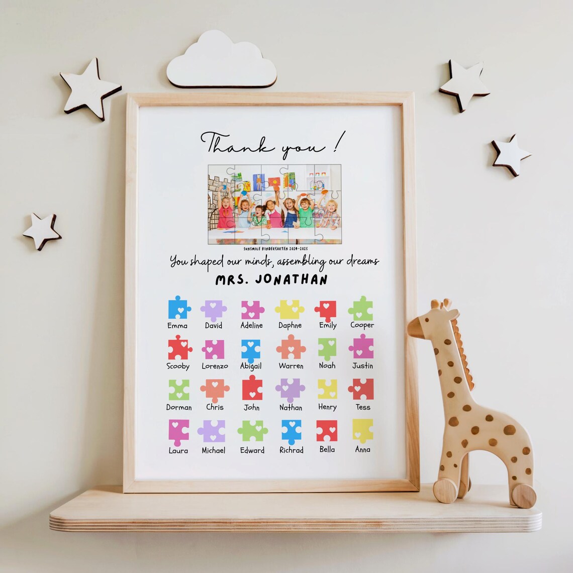 Personalized Teacher Appreciation Puzzle Print: Custom Farewell Gift ...