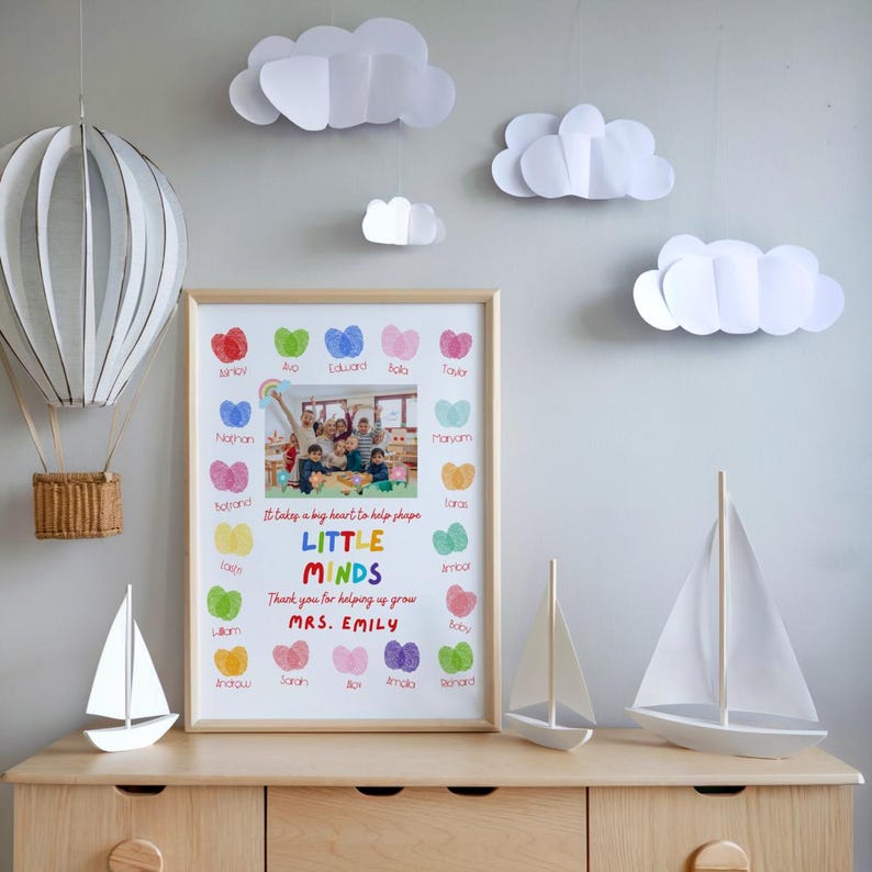 Thumbprint Teacher Appreciation Gift: Personalized Class Keepsake ...