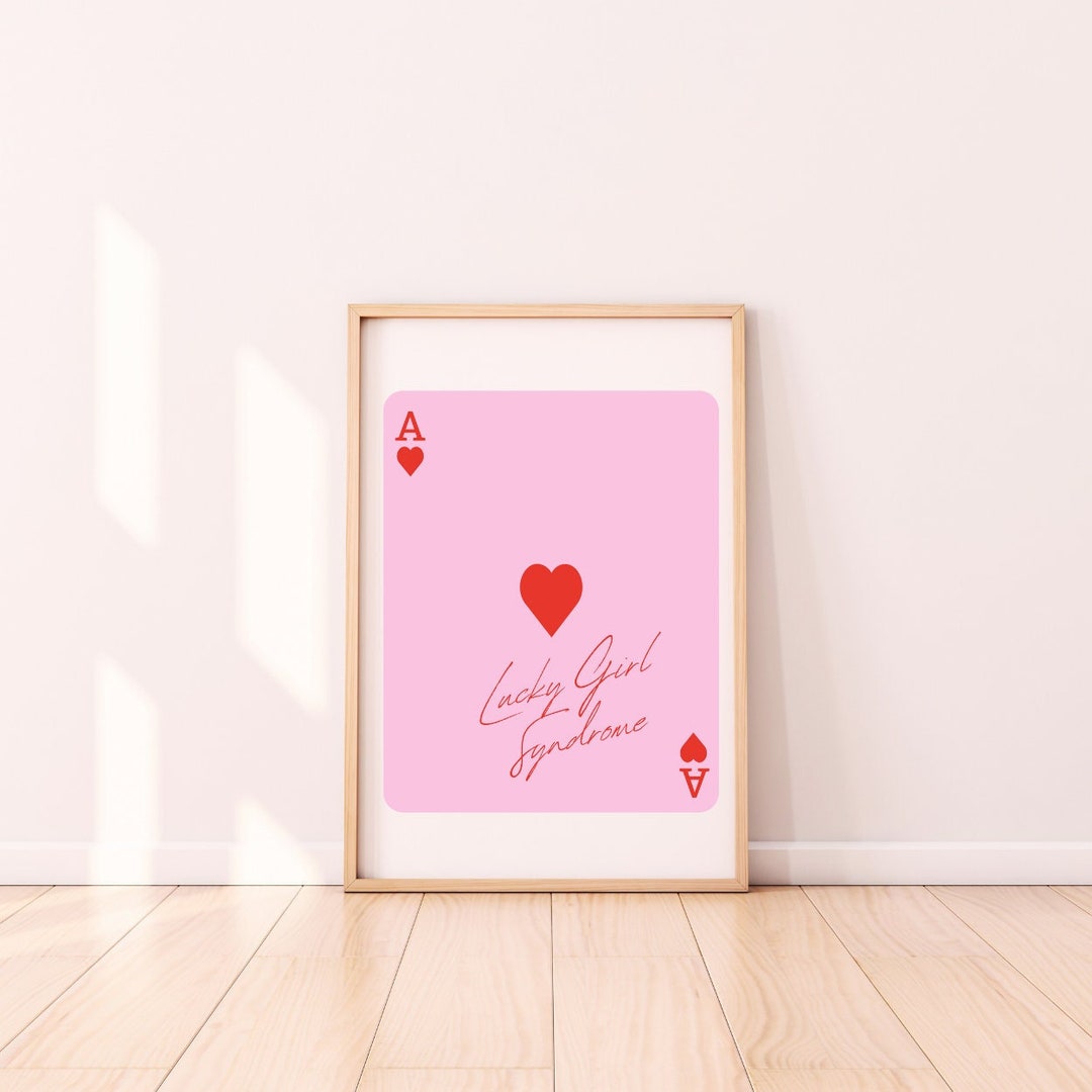 Trendy Retro Card Prints Funky Printable for You Home Decor Pink Heart ...