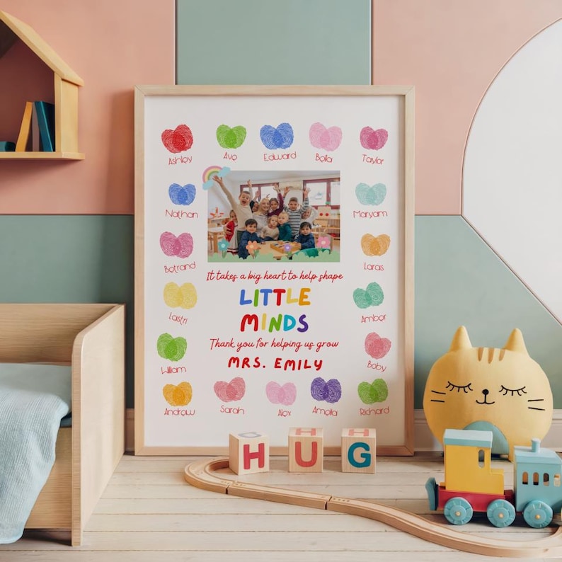 Thumbprint Teacher Appreciation Gift: Personalized Class Keepsake ...
