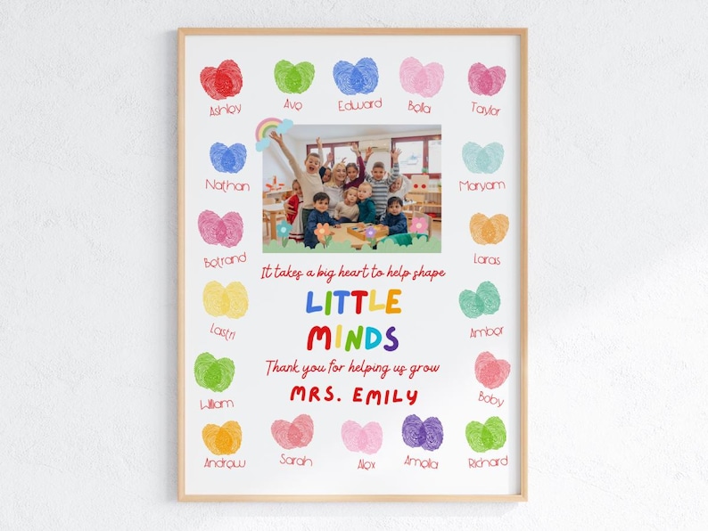 Thumbprint Teacher Appreciation Gift: Personalized Class Keepsake ...