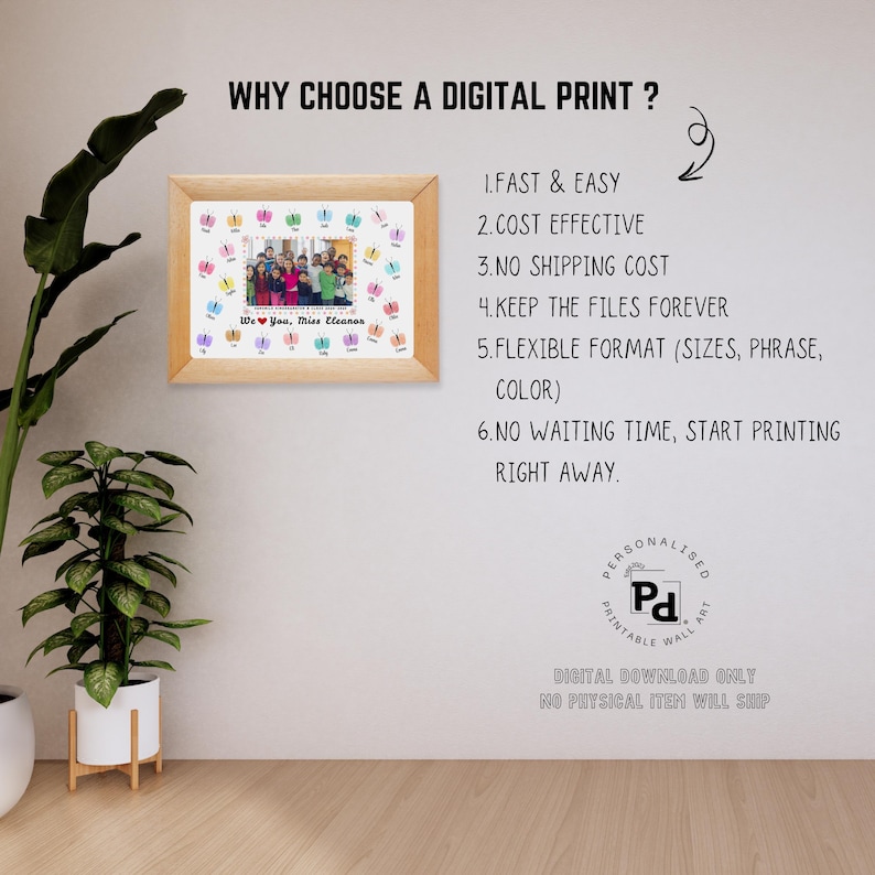 Fingerprint Teacher Gift Editable Keepsake Print, Kids Name Teacher ...