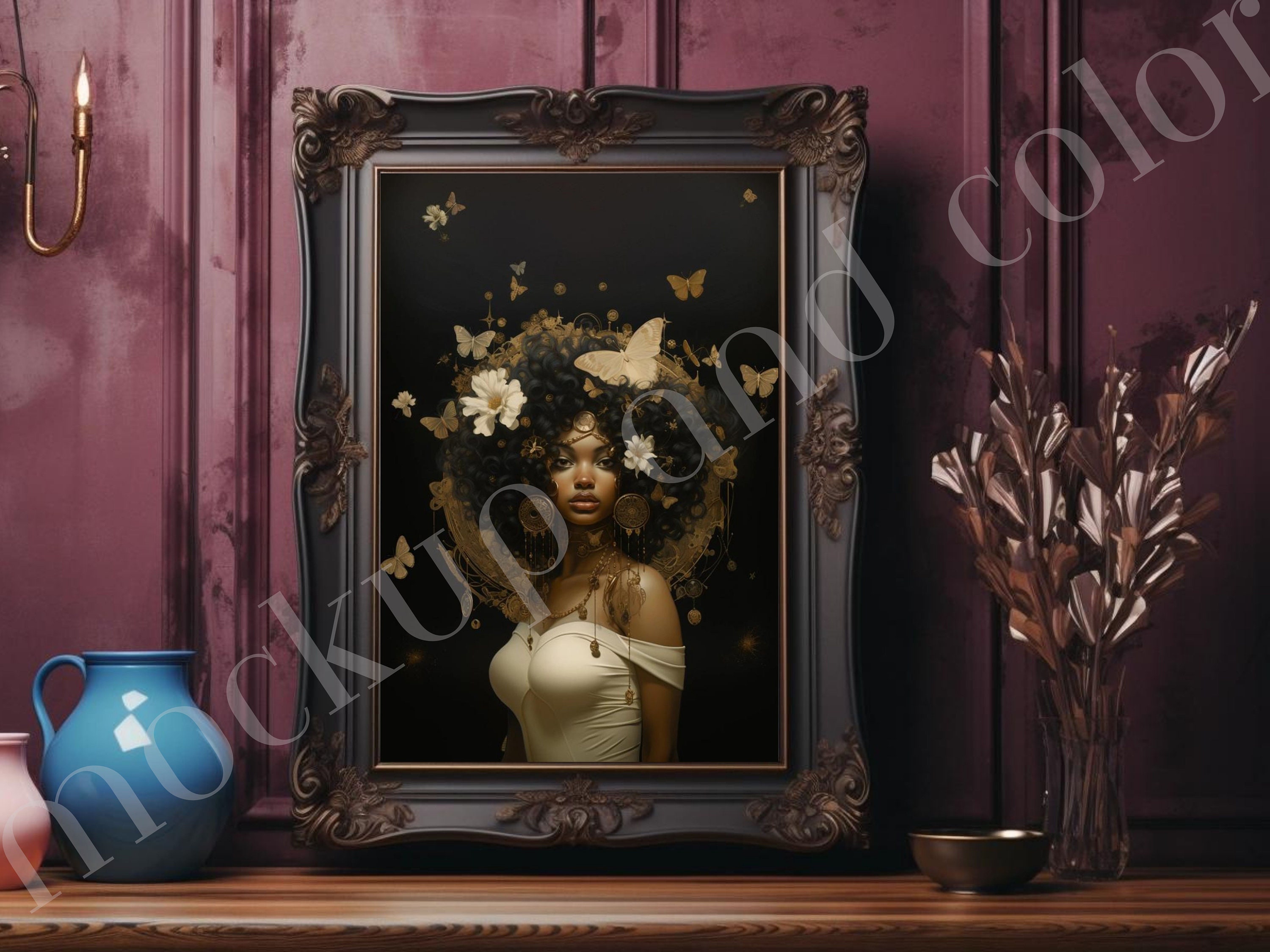 Digital Art Frame to Display Art Images. Luxury, Fancy Frame Mockup to ...