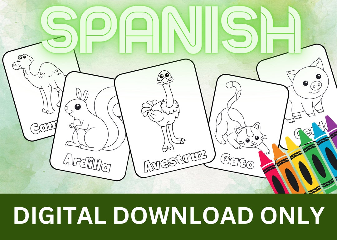 ESL Kids Spanish Learning Activities, Coloring Learning Activities for ...