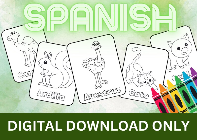 Kids Spanish Learning Activities, Coloring Learning Activities for ...